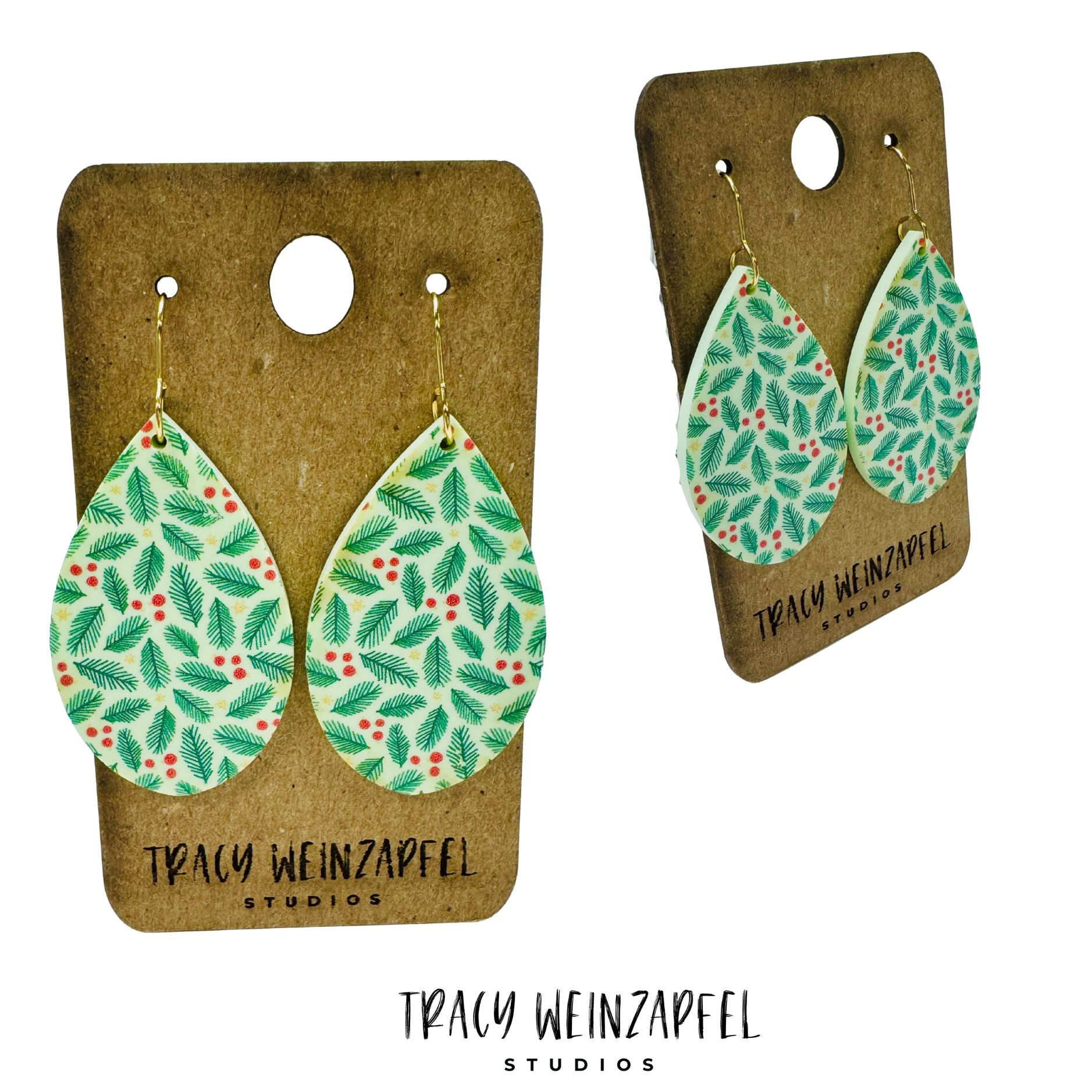 Teardrop Acrylic Earrings - Evergreen Frost Teardrop – Tracy Weinzapfel ...